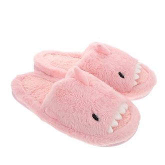 BESTONZON Pantoufles Femme Peluche Requin Douces et Chaudes Maison Int&eacute;rieur Ext&eacute;rieur Semelle Plate Confortable Hiver Cosy