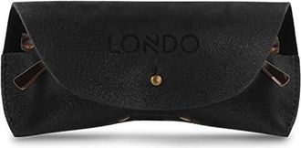 LondoDesign Étui à Lunettes en Cuir Véritable - Étui avec Fermeture à Bouton, Étui pour Lunettes et Lunettes de Soleil, Protège des Rayures