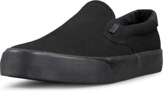Lugz Homme Clipper Classic Slip-on Canvas Sneaker Basket, Noir, Blanc, Noir, 41 EU