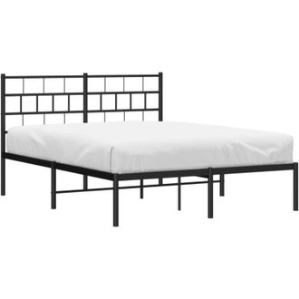 vidaXL Cadre de lit m&eacute;tal sans matelas et t&ecirc;te de lit noir 160x200 cm Vidaxl
