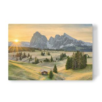 artboxONE Leinwand 150x100 cm Natur Goldener Herbst auf der Seiser ALM von Michael Valjak