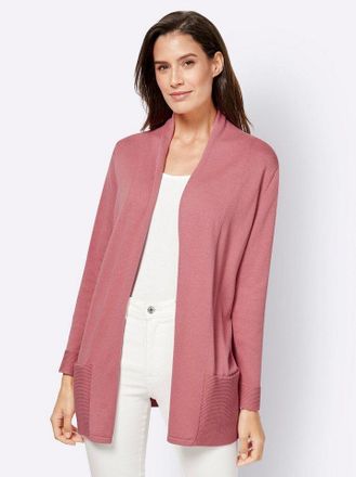 Witt Strickjacke Long-Strickjacke Langarm Perlfang