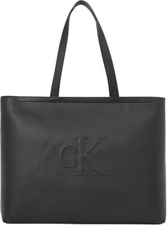 Calvin Klein Cabas Sac Femme Sculpted Slim avec Logo, Noir (Black), Taille Unique