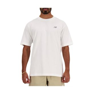 New Balance Homme, Tops, Blanc, Taille: M T-shirt en coton Printemps/&Eacute;t&eacute;