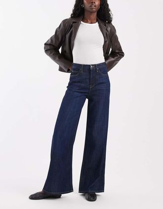 Lee Stella jean large taille haute en indigo fonc&eacute;-Bleu