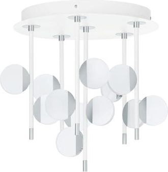 Eglo LED Deckenleuchte Olindra, 12 flammige Deckenlampe dimmbar, Wohnzimmerlampe Modern, Küchenlampe aus Stahl und satiniertem Kunststoff, Flurlampe Decke 