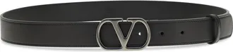 Valentino Garavani Mens Vlogo Signature Leather Belt Nero Calf Bos Taurus E Braces