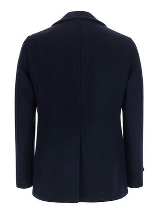 Tagliatore Mens Blue Wool Coat