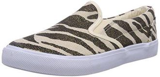 Pieces PS JACINDA CANVAS SHOE ZEBRA METAL SAND, pantoufles femme - Beige - (Beige sable, ) - 42