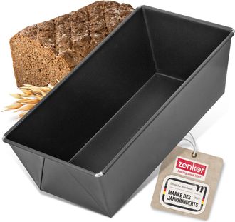 Zenker Brotbackform 30 cm PURE, Königskuchenform mit Antihaftbeschichtung, hochwertige Backform (Farbe: schwarz), Menge: 1 Stück