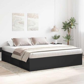 vidaXL Cadre de lit noir 200x200 cm