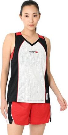 New Balance Femme Basketball Performance Mesh Jersey en Noir/Blanc, Engrener, Taille XL