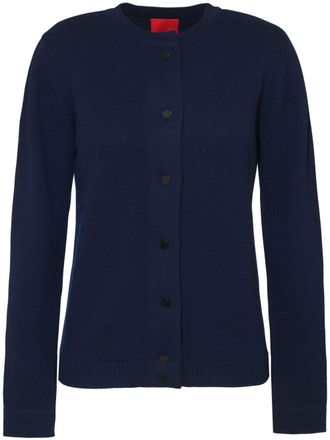 Cashmere in Love Fein gestrickter Faye Cardigan - Blau