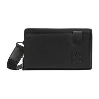 Kazar Schwarze Leder Herren Tasche mit G&uuml;rtel - - Bags - Herren - Schwarzk - ONE SIZE