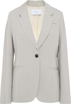 Tela Femme, Vestes, Gris, Taille: 42 FR Veste crois&eacute;e en lin et viscose