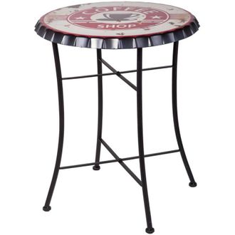 PEGANE Table haute, table de bar en m&eacute;tal multicolore - diam&egrave;tre 60 x Hauteur 75 cm