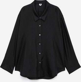 Arket Hemd Aus Seidentwill -Schwarz