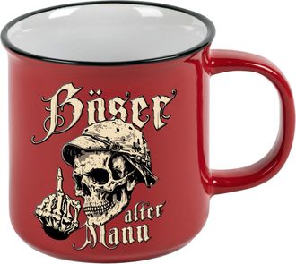 Lobo Negro Kaffeebecher als Geschenk für den etwas älteren Nörgler:Böser alter Mann - Vintage Style im Geschenkkarton