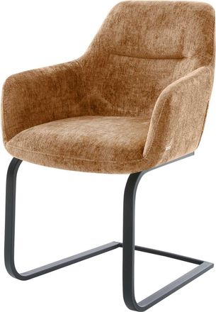 DELIFE Schwingstuhl Pejo-Flex Freischwinger flach Schwarz Chenille Rost Taschenfederkern