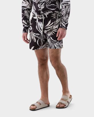 van Laack Badehose mit Palmen Muster