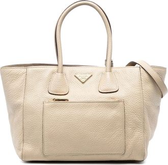 Prada Hobo Bags - Vitello Daino Front Pocket Open Convertible Tote - Gr. unisize - in Braun - f&uuml;r Damen