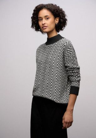 Street One Stehkragenpullover mit grafischem Muster