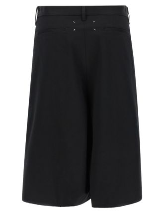 Maison Margiela Womens Black Cotton Bermuda Shorts