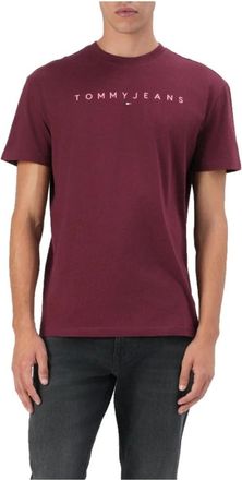 Tommy Jeans Homme, Tops, Rouge, Taille: M TJM Reg Linear Logo Tee