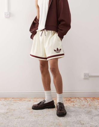adidas Originals Short de basketball en maille - Crème-Blanc