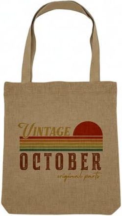 Fabulous Sac Shopping Tote Bag Aspect Lin - Vintage Original Parts October Anniversaire Celebration Cadeau Anglais Retro Vintage Mois - Sac de Courses Toile Ep
