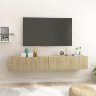 vidaXL Vidaxl - Meubles tv suspendus 3 pcs Ch&ecirc;ne sonoma 60x30x30 cm