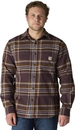 Carhartt Work in Progress Herren Rugged Flex Relaxed Fit Midweight Flannel Langarm Plaid Shirt, Dunkles Sepia, 3XL/Tall