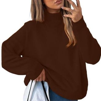 Generic Pull pour femme - L&eacute;ger - Col en V - Coupe ajust&eacute;e - Extensible - Tricot doux et confortable - Pour le bureau, le quotidien, les sorties d&eacute;contract&eacute;es