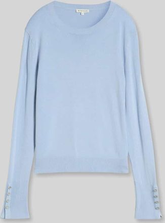 Tom Tailor Pullover aus Viskosemix mit Knopfdetails am &Auml;rmel