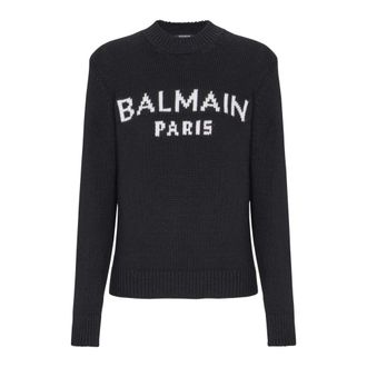 Balmain Klassisches Sweatshirt mit Paris-Print - - Knitwear - Damen - Schwarzk - 2XS