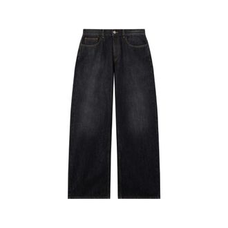 Palm Angels Curved Logo Loose Jeans - - Jeans - Herren - Grau - W32