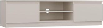 Topeshop Topeshop - tivoli - Meuble tv style moderne beige - 140x40x36cm - 2 niches + 2 portes - Rangement mat&eacute;riel t&eacute;l&eacute;/audio