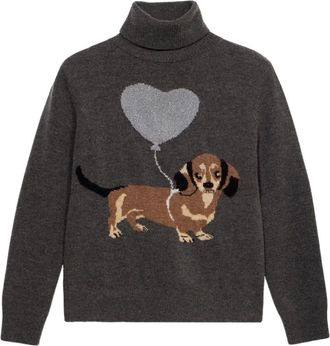 Oltre Femme, Pulls, Gris, Taille: 44 FR Pull col roul&eacute; en laine m&eacute;lang&eacute;e avec broderie et strass