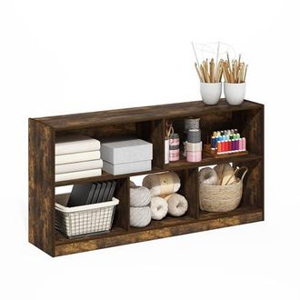 Furinno DALY &Eacute;tag&egrave;re, Biblioth&egrave;que &Agrave; 5 Cubes, &Eacute;tag&egrave;re De Rangement Horizontale, 27,7 X 120 X 60 Cm, pour Salon, Chambre, Bureau, Pin Ambr&eacute;