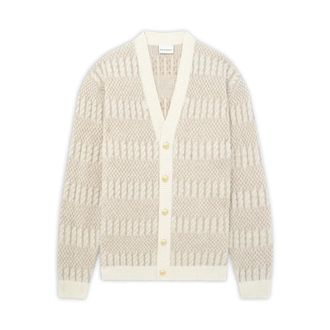 Dr&ocirc;le de Monsieur Zweifarbiger Zopf-Cardigan - - Knitwear - Herren - Beige - S