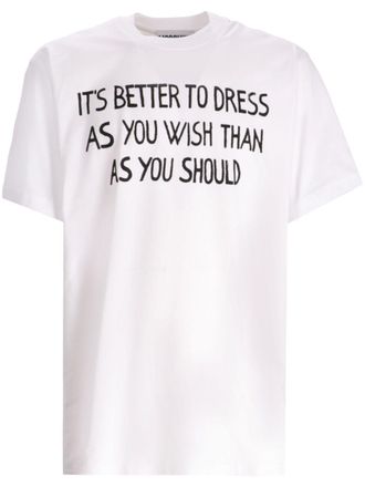 Moschino t-shirt &agrave; slogan imprim&eacute; - Blanc