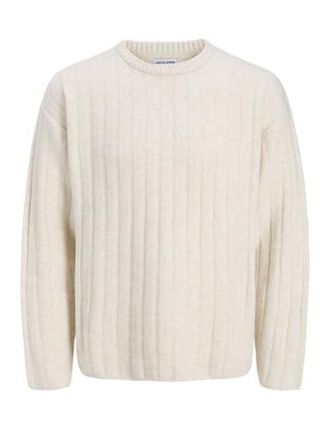Jack & Jones Jjebradley Carter Knit Crew Neck Sn, Beige Clair, L Homme