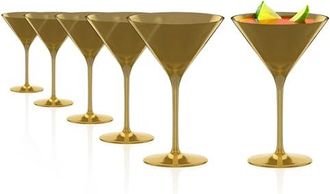 St&ouml;lzle Elements Cocktailgl&auml;ser Gold 6er-Set 240 ml - Stilvolle Cocktail Gl&auml;ser ideal f&uuml;r Martini & Manhattan - Goldfarbene Martinigl&auml;ser aus Kristallglas - S