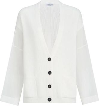 Brunello Cucinelli Femme, Pulls, Blanc, Taille: 40 FR Brunello Cucinelli Sweaters White