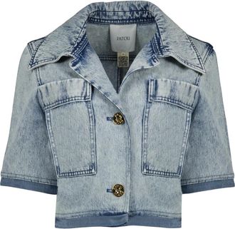 Patou Femme, Vestes, Bleu, Taille: 38 FR Veste Courte &agrave; Manches Courtes