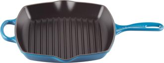 LE CREUSET Signature Gusseisen-Grillpfanne, Quadratisch, 26 cm, Für alle Herdarten inkl. Induktion geeignet, 2,86 kg, Marseille