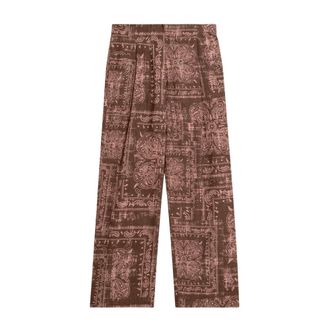 A Paper Kid Femme, Pantalons, Brun, Taille: 36 FR Pantalon Imprim&eacute; Bandana