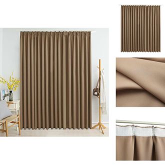vidaXL Verdunkelungsvorhang mit Haken Taupe 290 x 245 cm - Verdunkelungsvorhang - Polyester Vorhang - Wohnraum Vorhang - Schlafzimmer Vorhang - Tapete