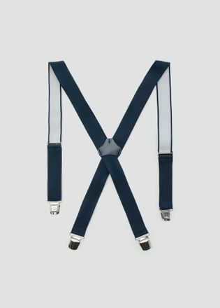 Mango Bretelles &eacute;lastiques r&eacute;glables d&eacute;tails cuir bleu marine - Homme - Taille unique - MANGO MAN