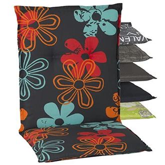Beo Sitzkissen Gartenstuhlauflage Niedriglehner Serie Barcelona M803 Blumenprint anthrazit